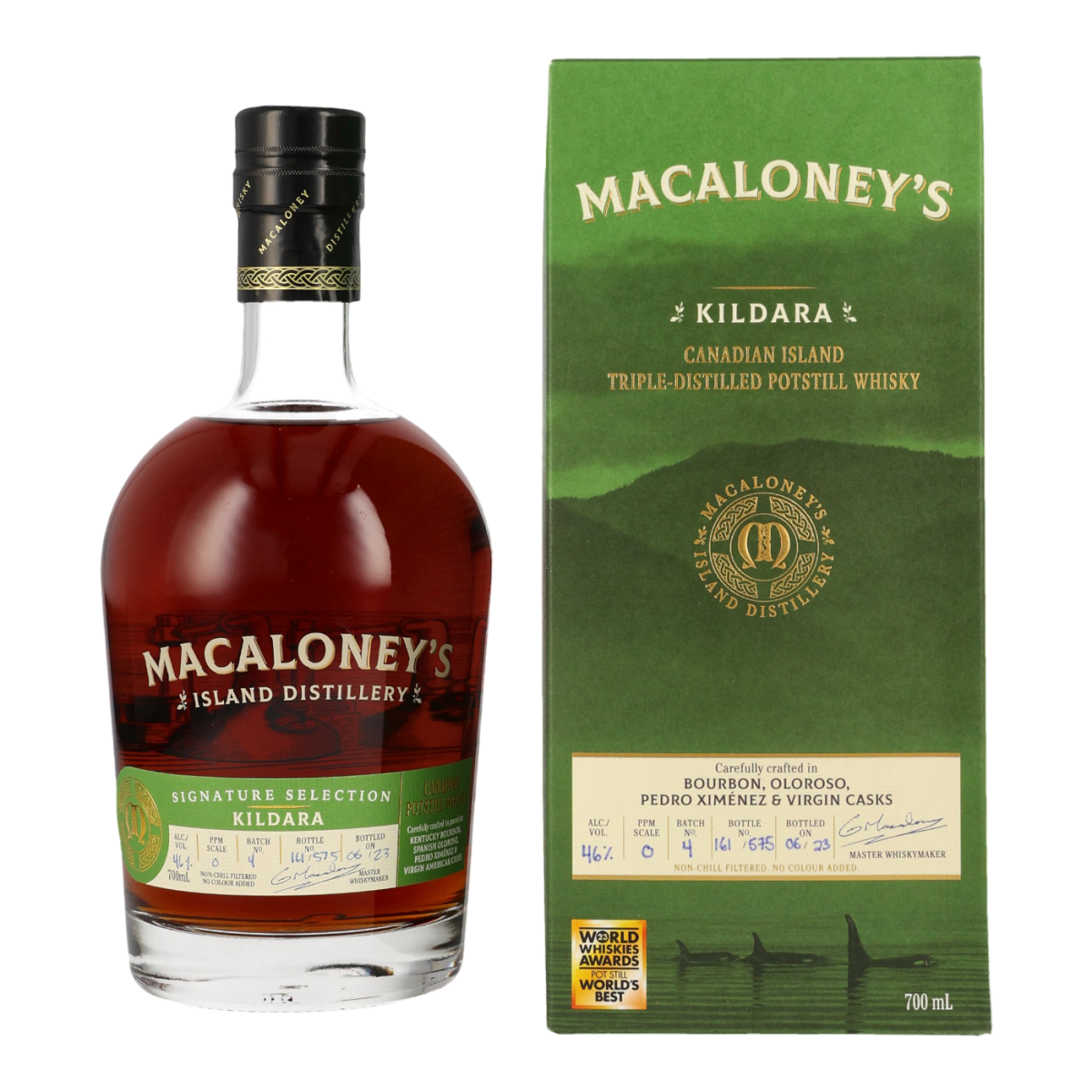 Macaloney Kildara Triple distilled Batch #4 Canadian Single Malt 46% ...