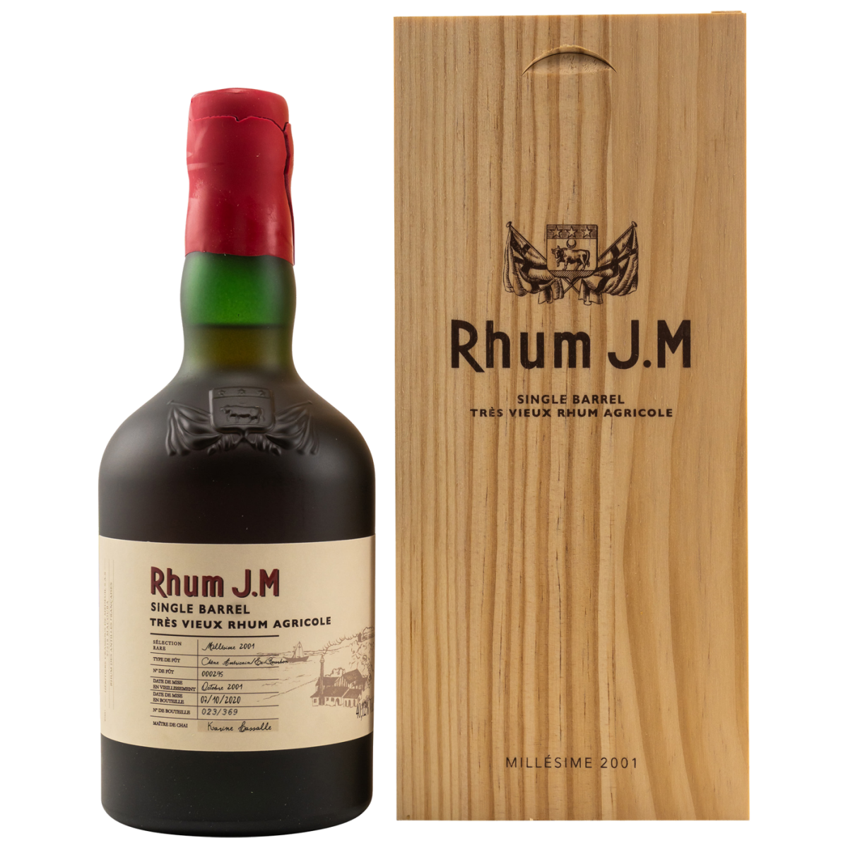 Rhum J.M 2001 2020 Single Barrel #000295 Tres Vieux Rhum Agricole 40 ...